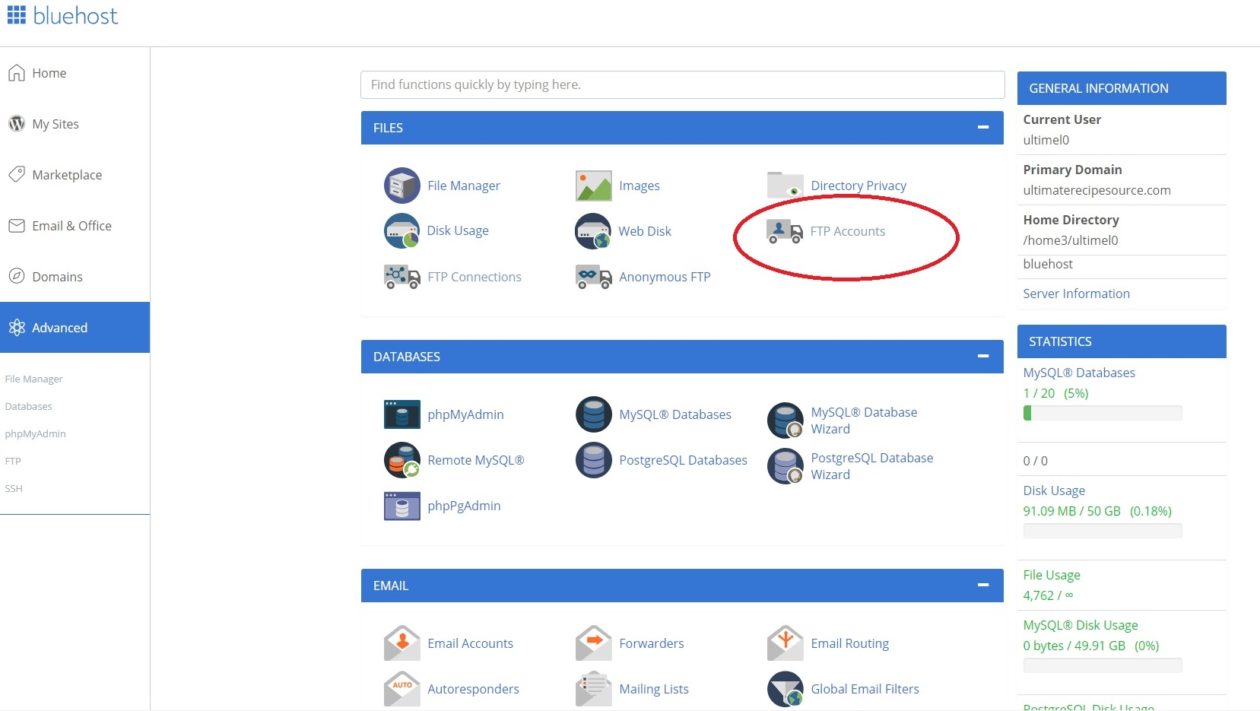 bluehost-screenshot-ftp-accounts-tutorial - Website Tips and Tutorials